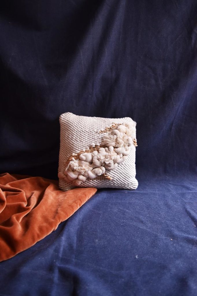 Coussin décoratif tissé blanc - Dune - Cosy Jungle